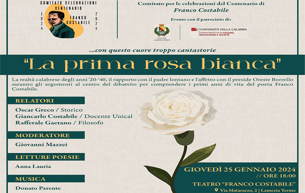 Lamezia, il 25 gennaio incontro la “La prima rosa bianca” dedicato a ...