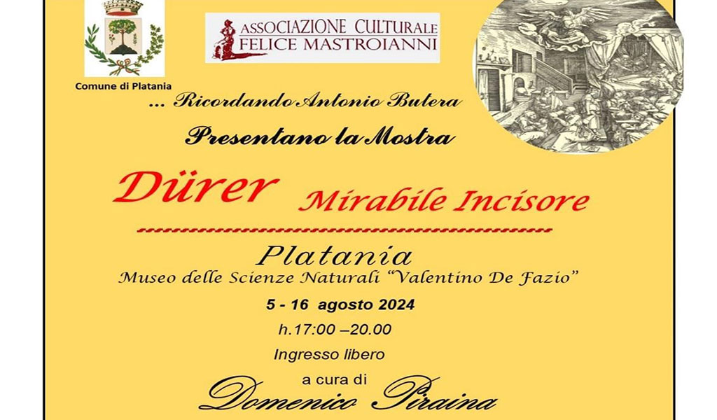 Prorogata al 22 agosto la mostra “Dürer: mirabile incisore” a Platania ...
