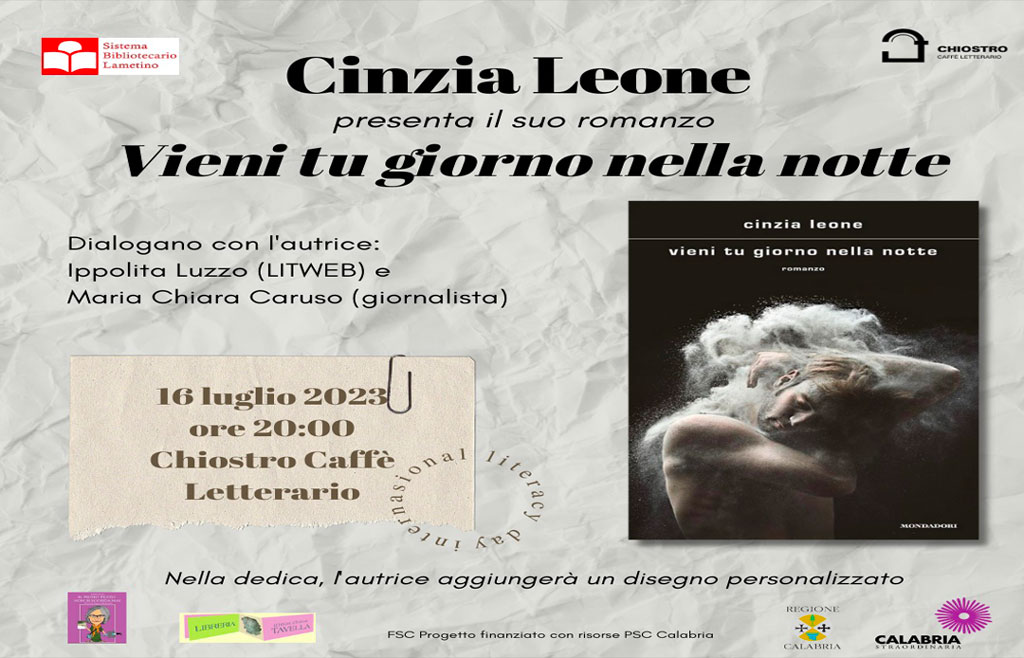 Lamezia, presentazione “Vieni tu giorno nella notte” di Cinzia Leone il 16 luglio - il Lametino.it