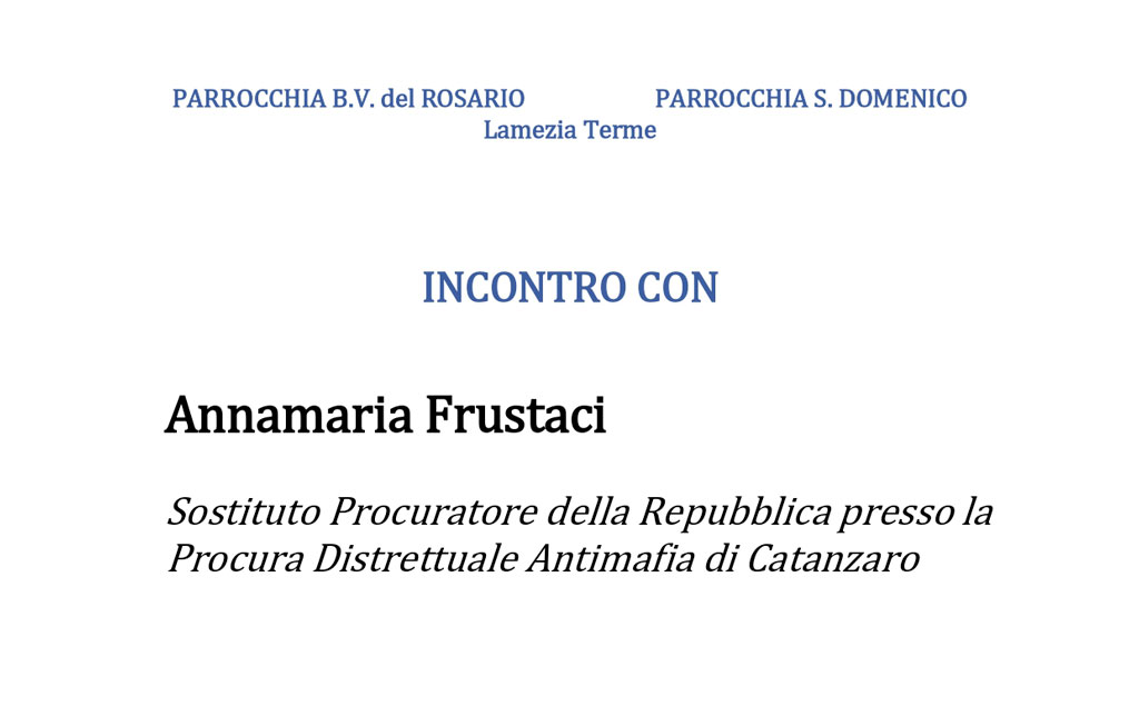 Lamezia, la testimonianza del pm Annamaria Frustaci alla Chiesa del ...