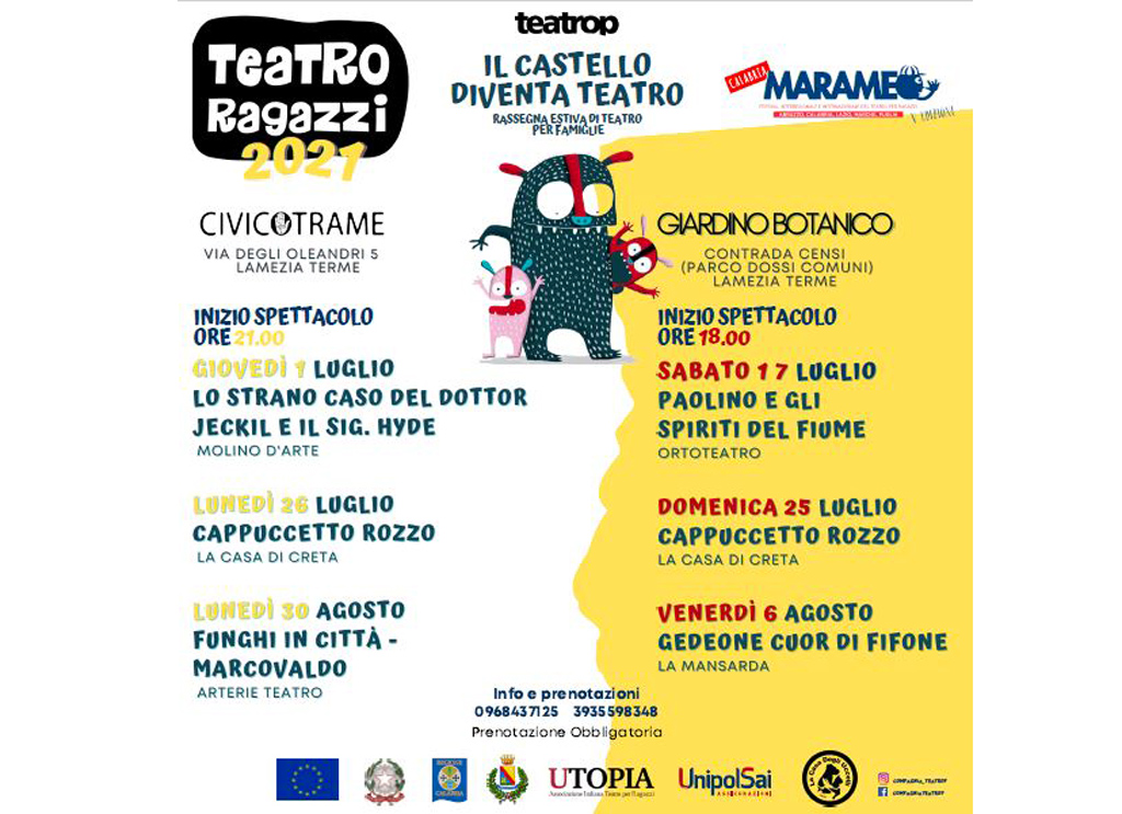 Lamezia, Teatrop e Civico Trame: al via stagione estiva teatro ragazzi ...